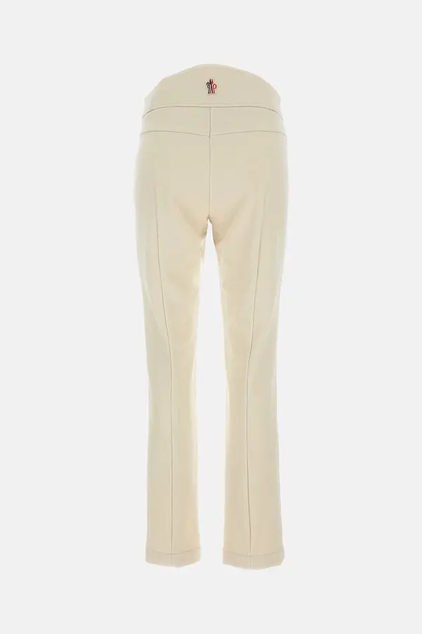 Moncler Beige Fitted Trousers With Logo Detail