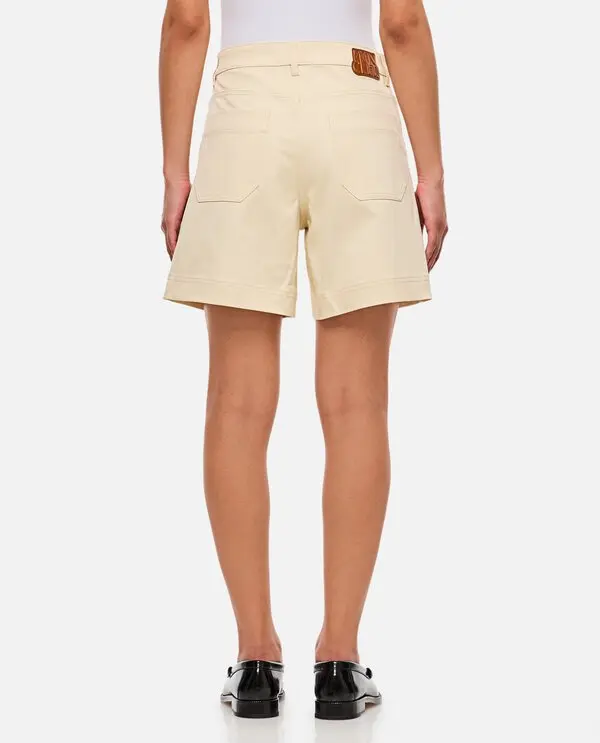 Moncler Cream Belted Tailored Shorts