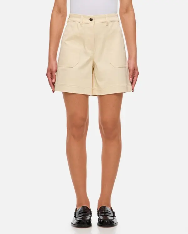 Moncler Cream Belted Tailored Shorts - Multicolor