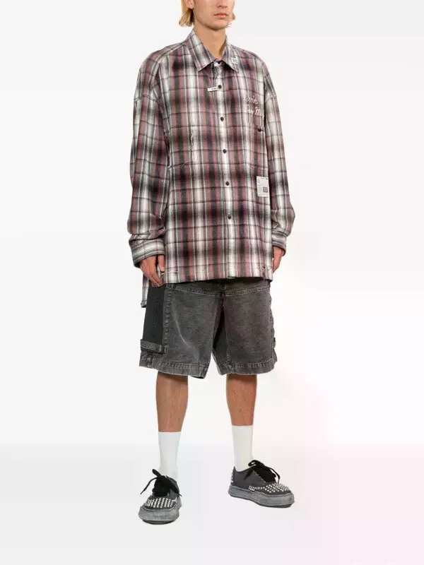 Mihara Yasuhiro Plaid Embroidered Shirt