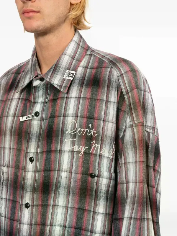 Mihara Yasuhiro Plaid Embroidered Shirt