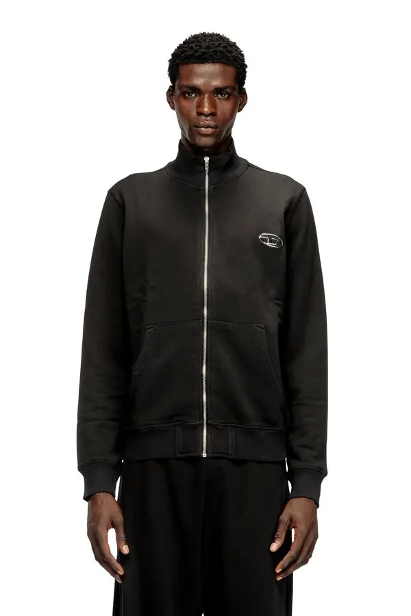 DIESEL® Sweatshirt With Mock Neck And Metallic Logo