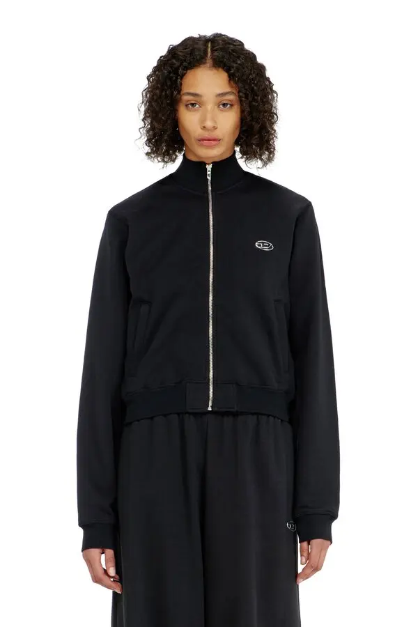 DIESEL® Organic Cotton Zip-up Sweatshirt With Oval D Logo