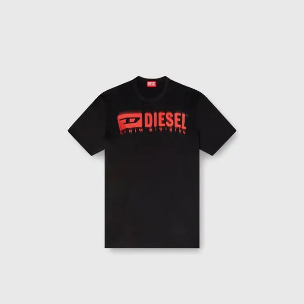 DIESEL® T-shirt With Blurry Logo - Black