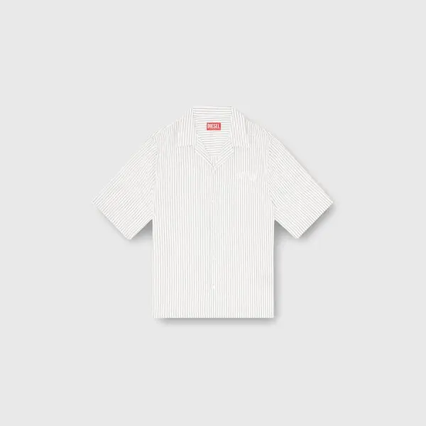 DIESEL® Half-sleeve Shirt In Pinstripe Modal - Multicolor