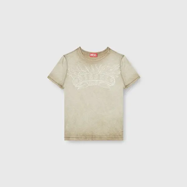 DIESEL® Slim Fit T-shirt With Tonal Logo Print - Beige