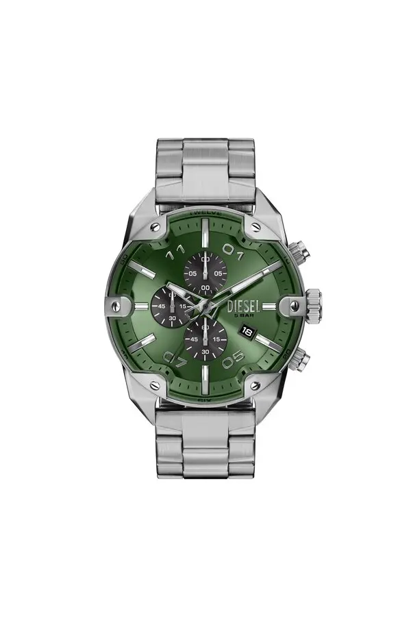 DIESEL® Spiked Stainless Steel Chronograph Watch - Silver