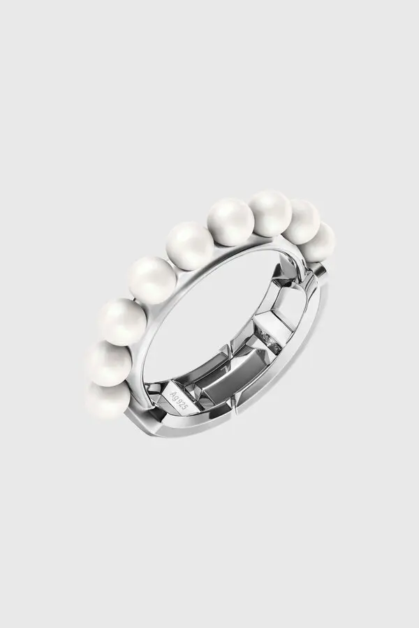 DIESEL® Sterling Pearl Band Ring - Silver