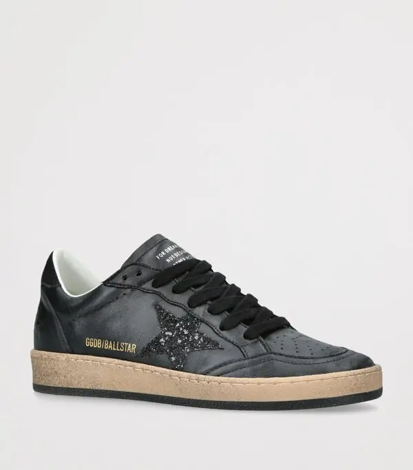 GOLDEN GOOSE Ball Star Leather Sneakers - Black