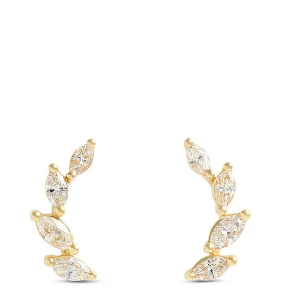 Benbridge Marquise Diamond Climber Earrings, 0.50 Total Carat Weight, 14k Yellow Gold - Yg