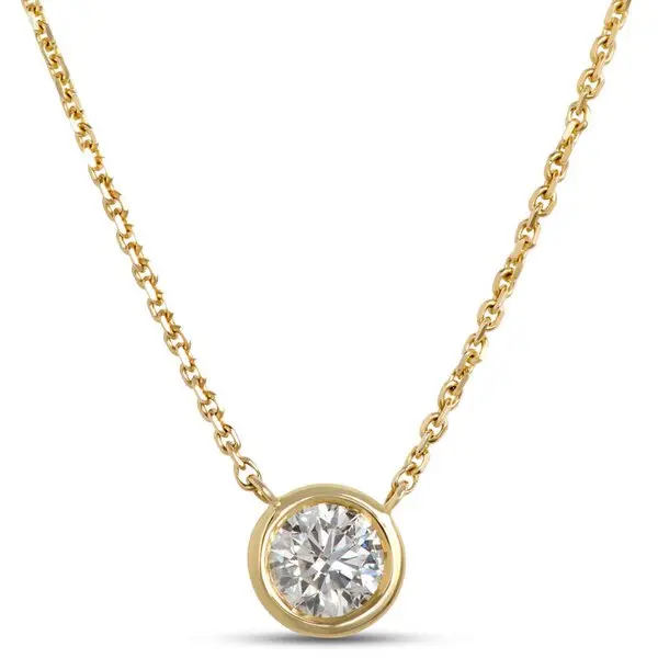 Benbridge Classic Bezel Set Round Diamond Pendant In 18k Yellow Gold - Yg