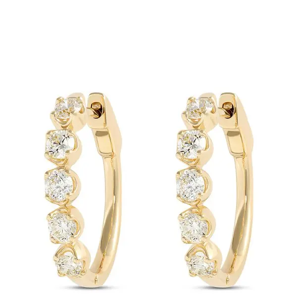 Benbridge 14k Yellow Gold Diamond Hoop Earrings, 2 Total Carat Weight - Yg