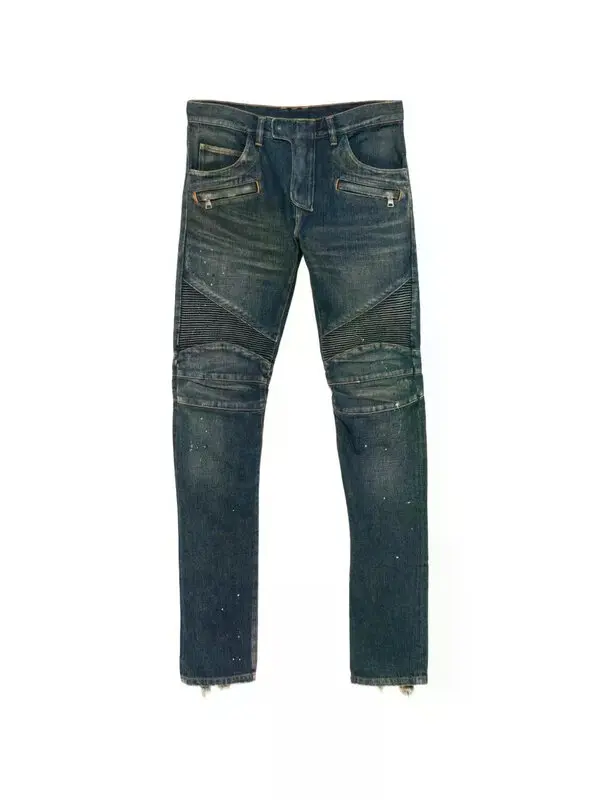 Balmain Biker Distressed Jeans