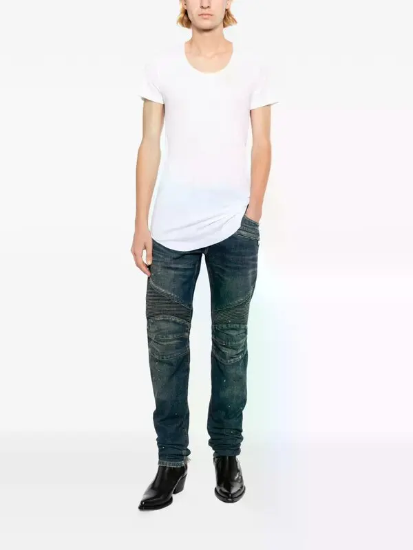 Balmain Biker Distressed Jeans