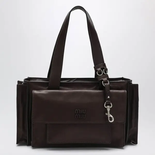 Miu Miu Lambskin Shopping Bag - Brown