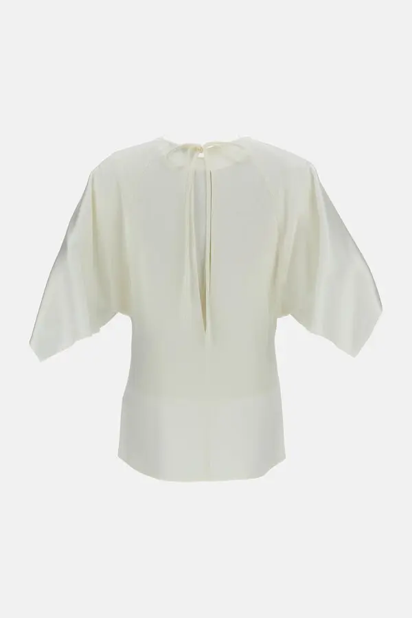 Stella McCartney Handkerchief Satin Top With Asymmetrical Batwing Sleeves