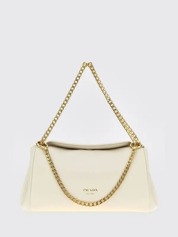 Prada Shoulder Bag With Gold Tone Chain Strap