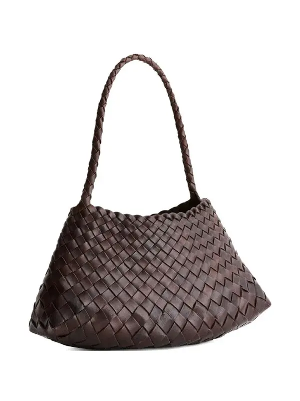 Dragon Diffusion Woven Leather Top Handle Bag - Multicolor