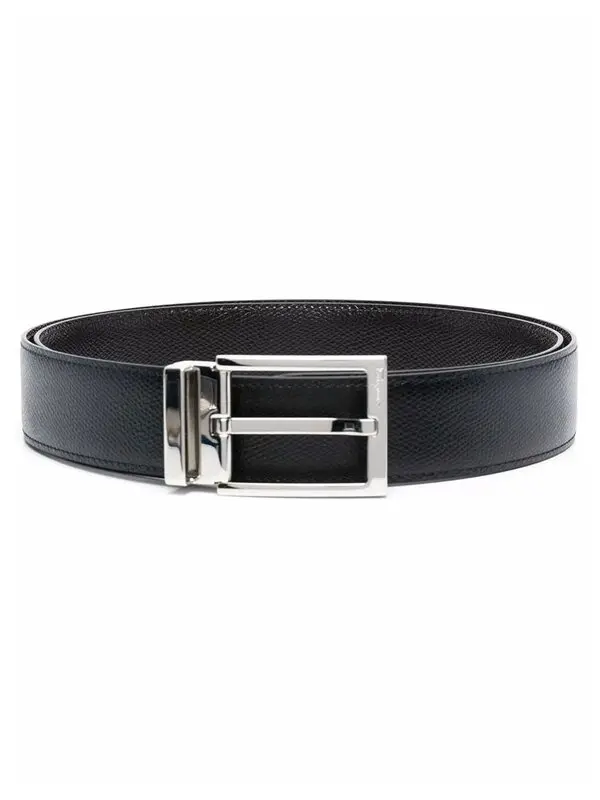 FERRAGAMO Rectangular Buckle Reversible Belt - Black