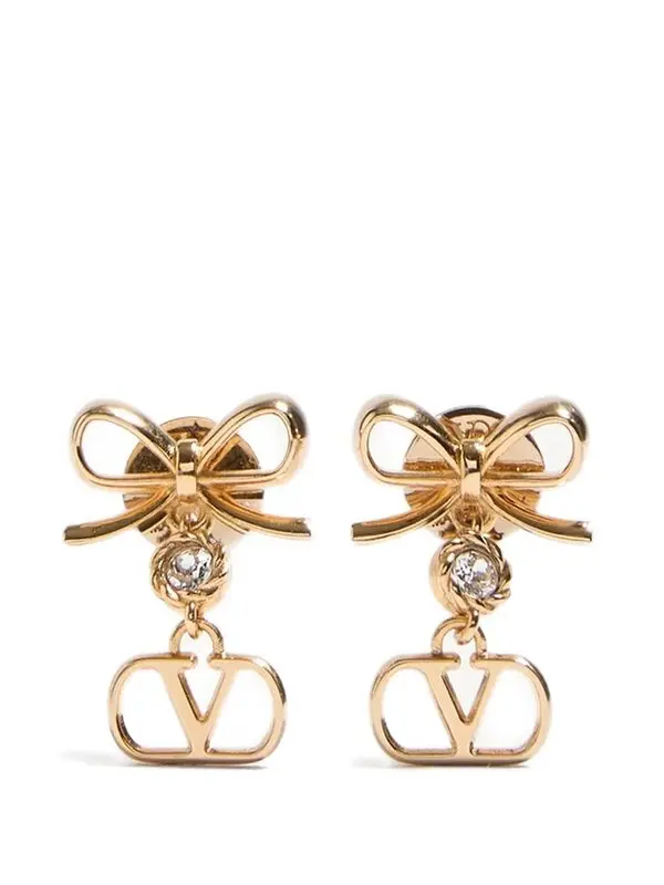 Valentino Garavani Vlogo Signature Bow Earrings With Swarovski® Crystals - Silver