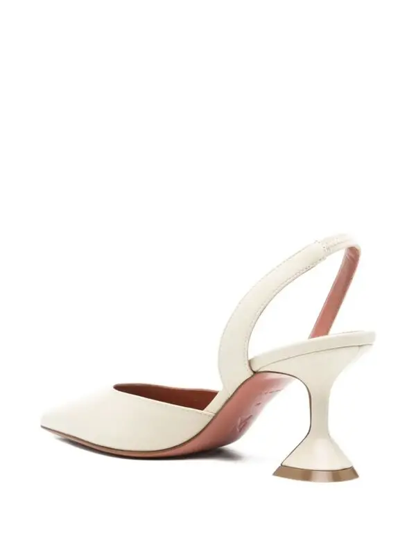 Amina Muaddi Holly Leather Slingback Pumps