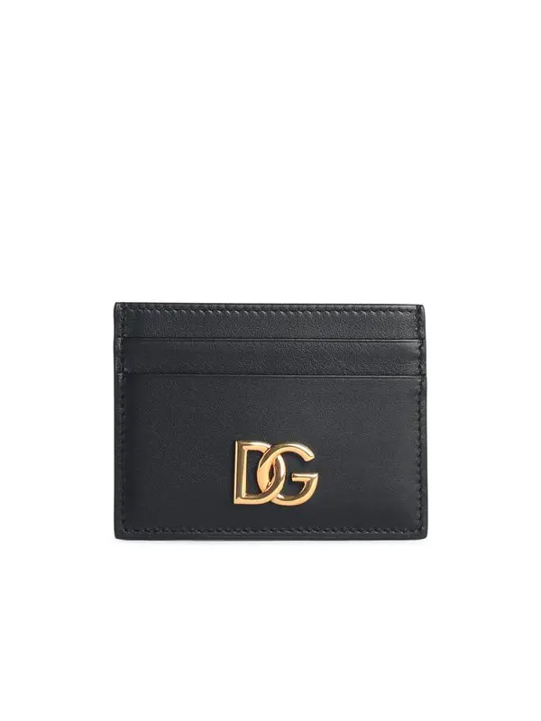 Dolce & Gabbana Card Holder With Leather 'dg Logo - Black