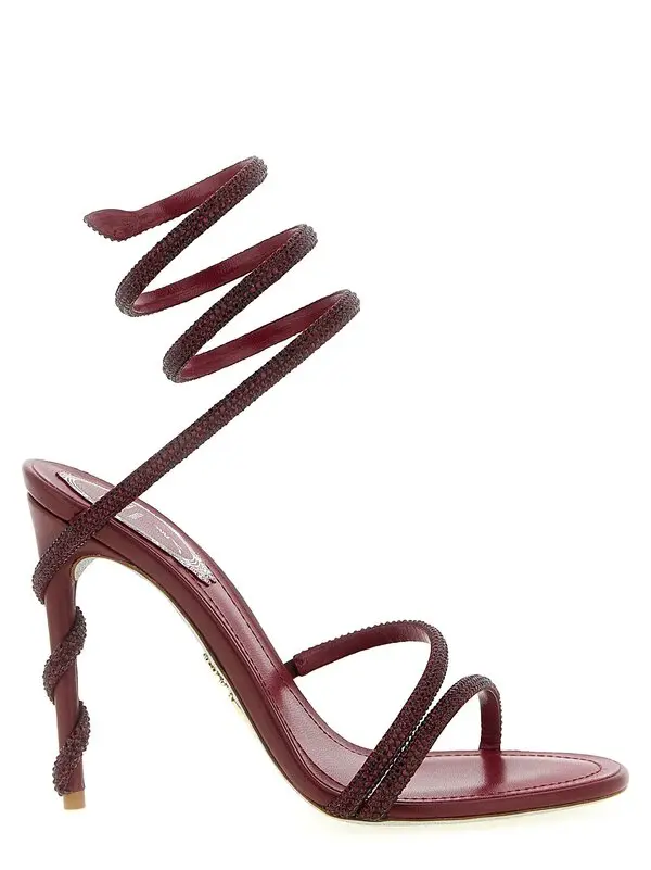 Rene Caovilla Margot Embellished Crystal Ankle Wrap Stiletto Sandals - Multicolor