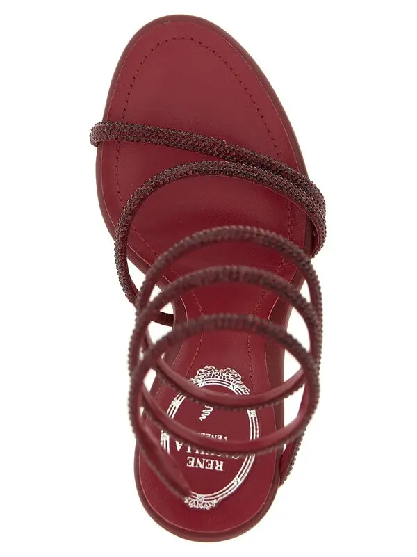 Rene Caovilla Margot Embellished Crystal Ankle Wrap Stiletto Sandals
