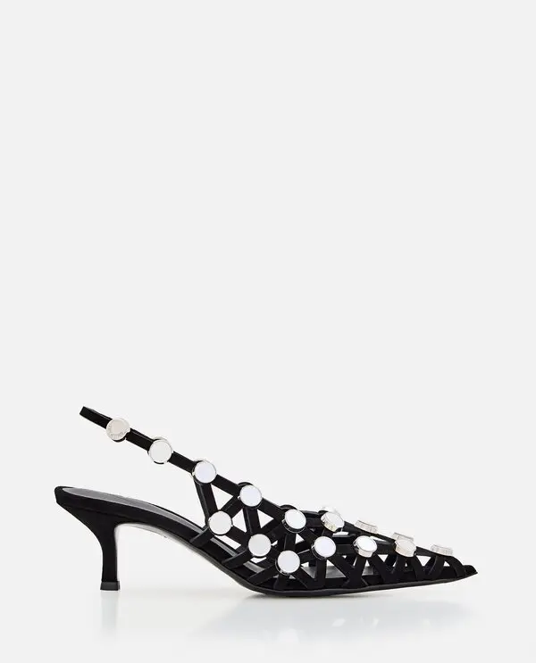Attico Grid" Slingback 50 Mm - Multicolor