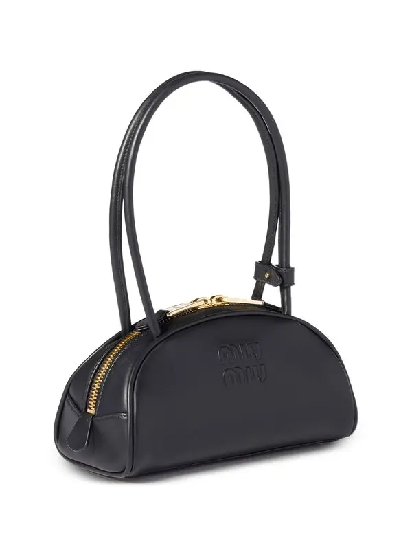 Miu Miu Beau Soft Small Leather Bowling Bag - Black