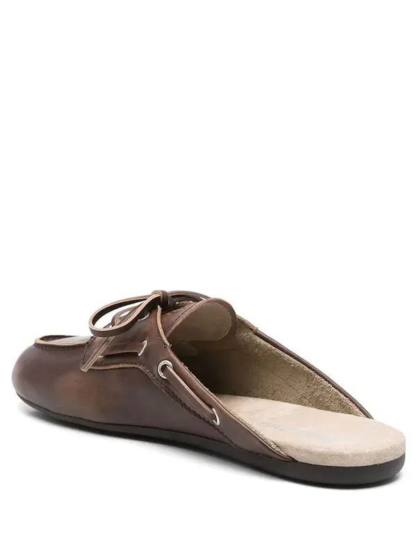 Miu Miu Faded Leather Deck Mules