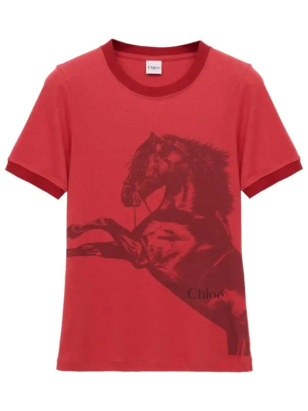 Chloé Baby Fit Logo T-shirt In Chiné Jersey