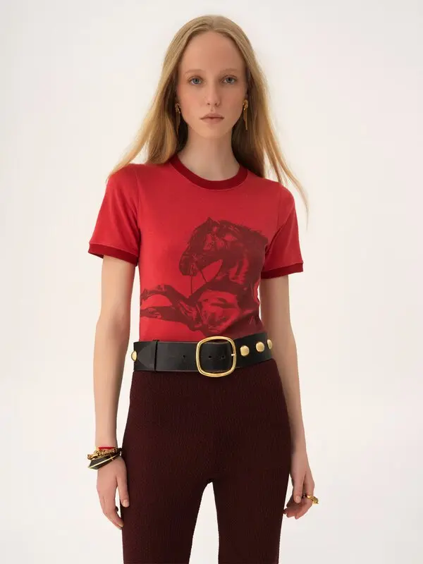Chloé Baby Fit Logo T-shirt In Chiné Jersey