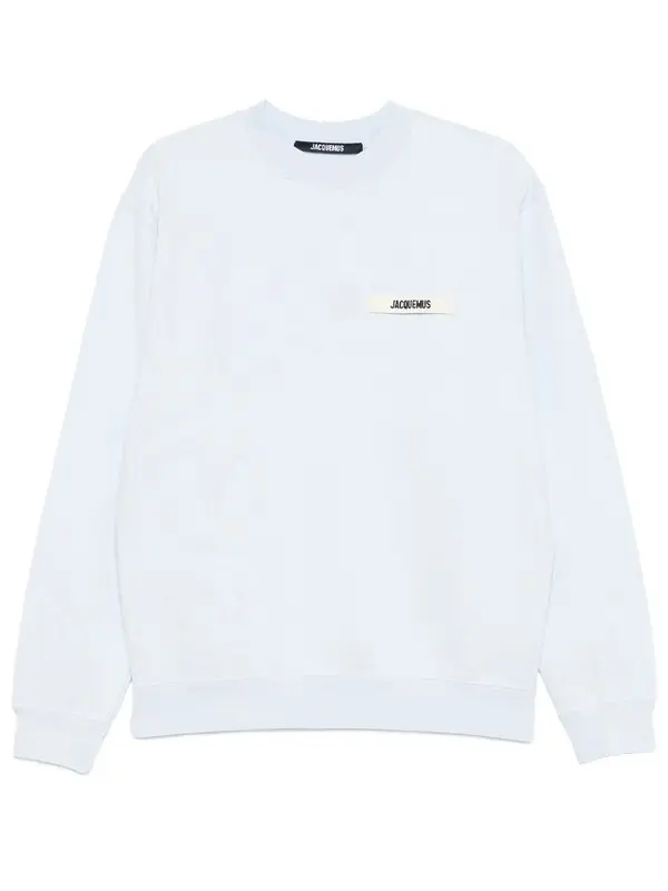 Jacquemus Le Sweatshirt Gros Grain Cotton Crewneck - Blue