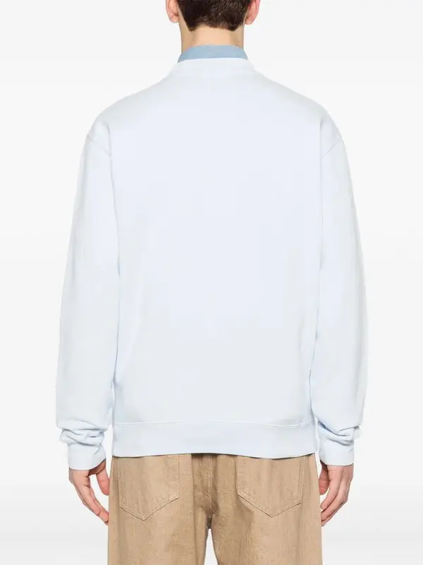 Jacquemus Le Sweatshirt Gros Grain Cotton Crewneck - Blue