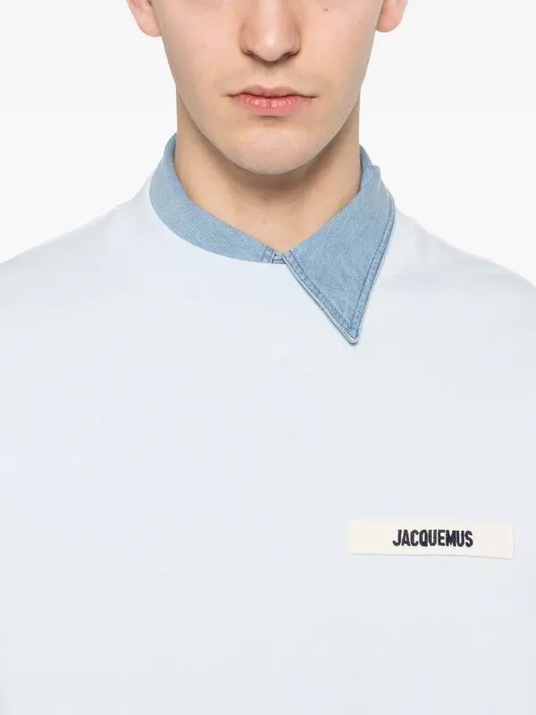 Jacquemus Le Sweatshirt Gros Grain Cotton Crewneck - Blue
