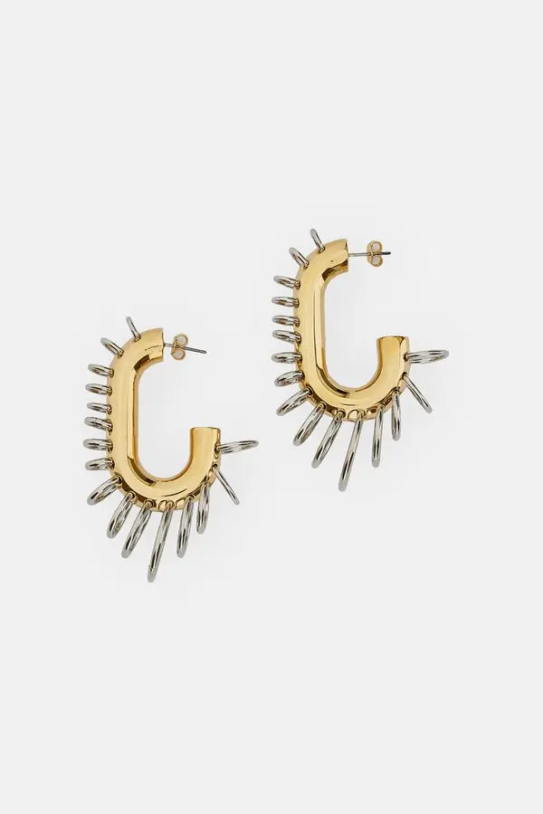 Rabanne Link Hoop Earrings - Multicolor