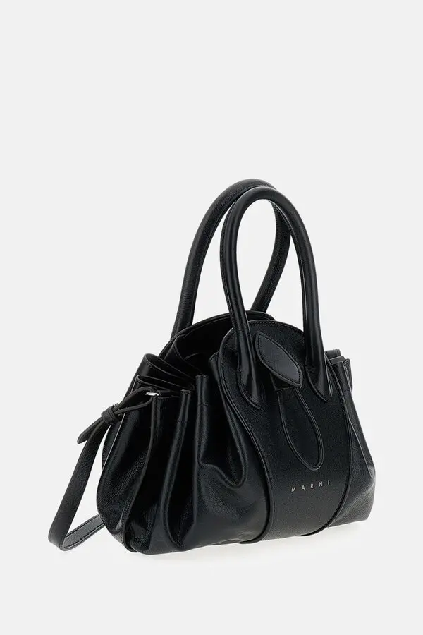 Marni Small Tulipea Bag In Black - Multicolor