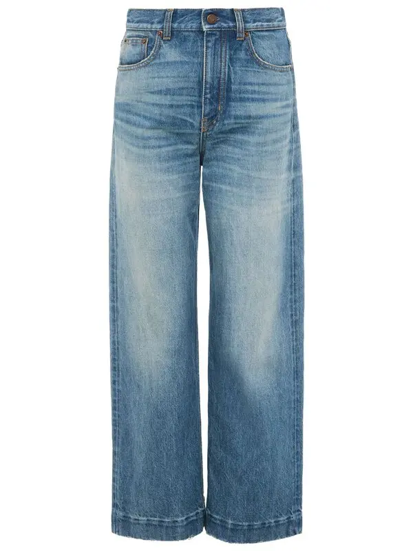 Chloé High-rise Cropped Wide-leg Jeans - Blue