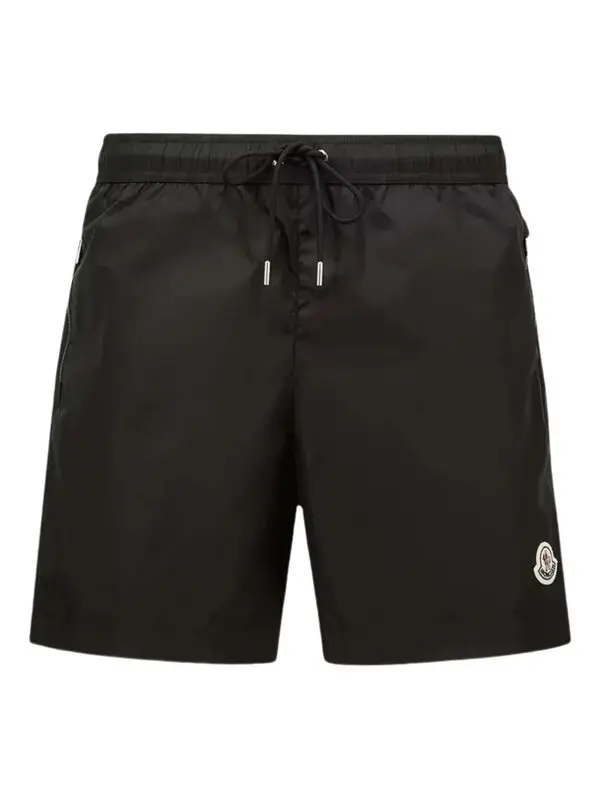 Moncler Logo Patch Swim Shorts - Black