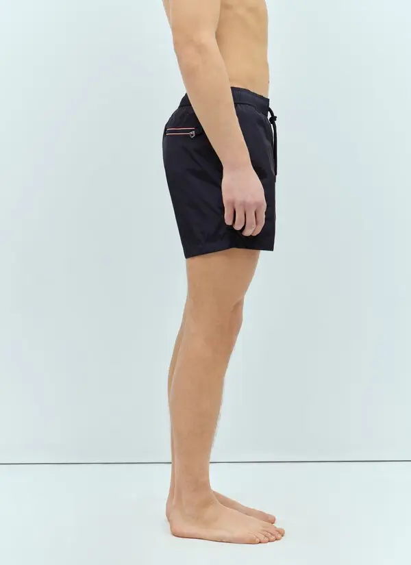 Moncler Logo Patch Swim Shorts - Blue
