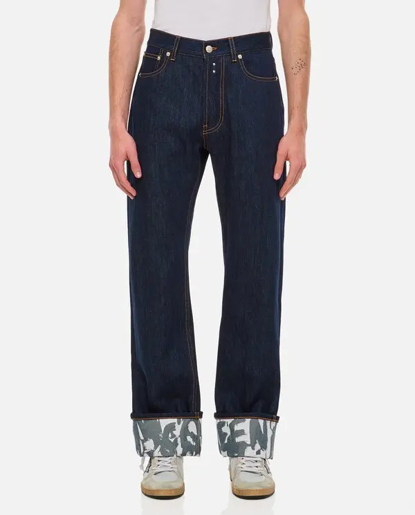Alexander McQueen Five Pocket Denim With Turn-up Hems