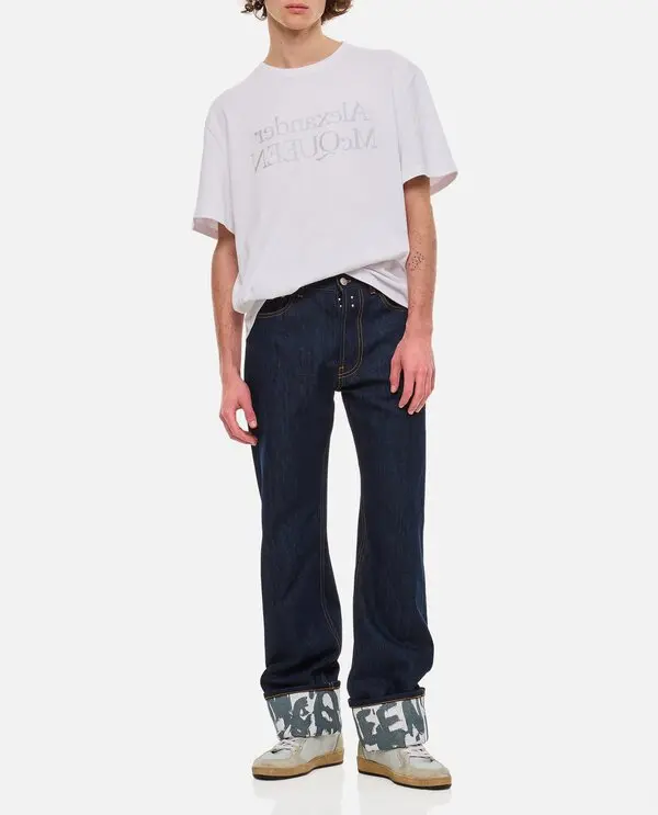 Alexander McQueen Five Pocket Denim With Turn-up Hems