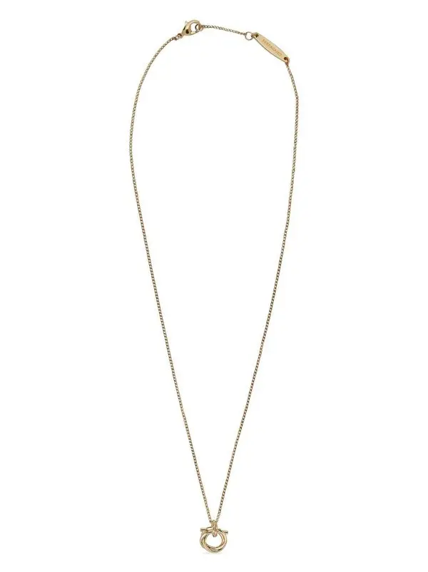 FERRAGAMO Gancini Torchon Pendant Necklace - Silver