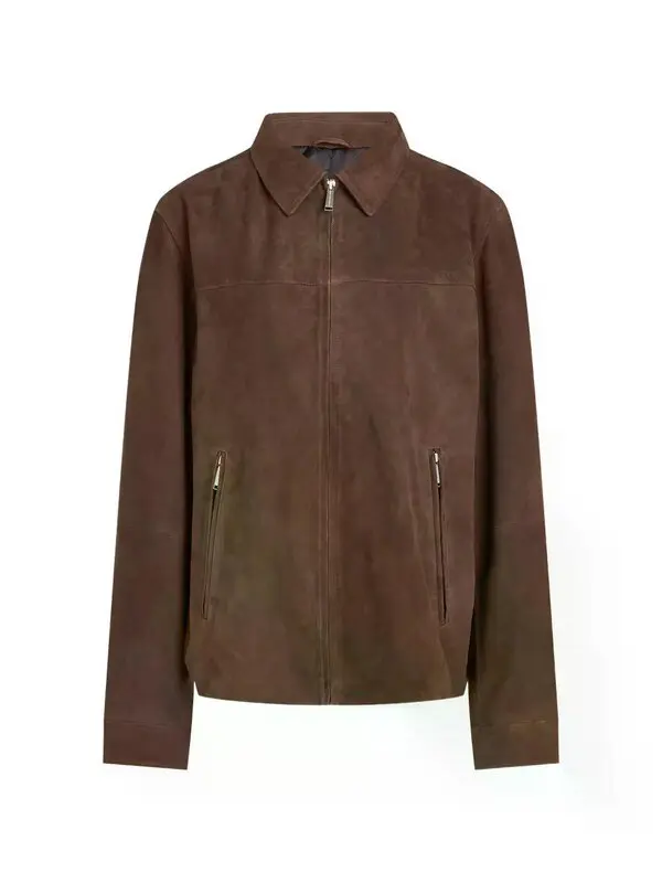 Karl Lagerfeld Zip-up Suede Jacket