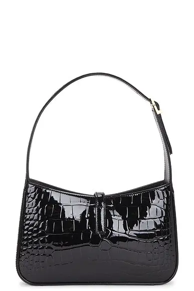 Saint Laurent Le 5 A 7 Crocodile-embossed Patent Leather Shoulder Bag