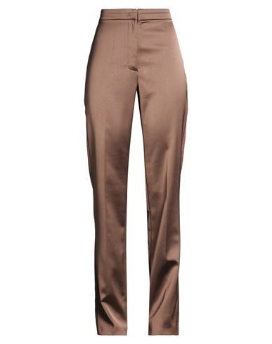 Patrizia Pepe Straight-leg Satin Pants - Brown