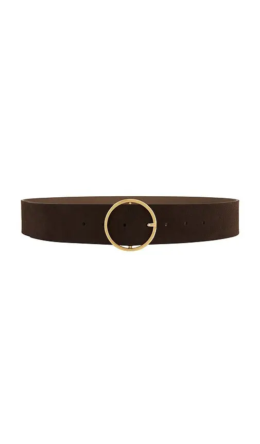 B-low The Belt Molly Suede Belt With Gold-tone Buckle - Chocolate & Gold