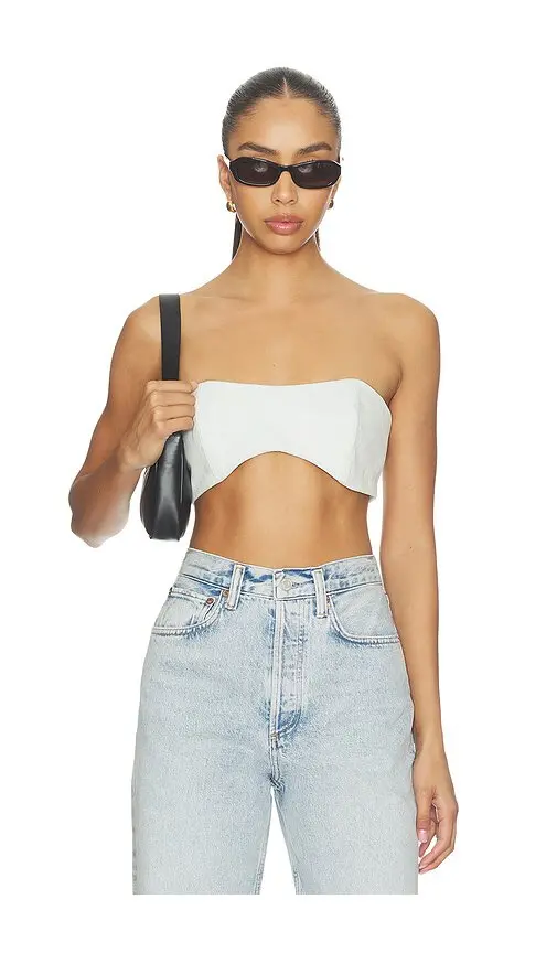 AGOLDE Gwynne Tube Top In Blue Denim - Source