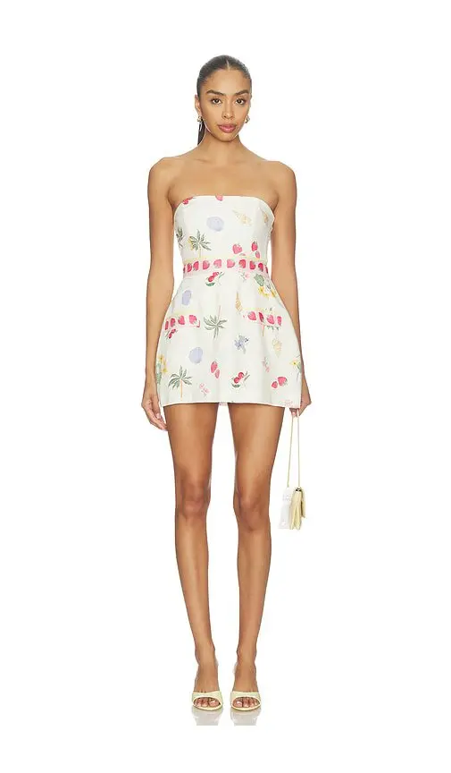 Amanda Uprichard Strapless Bethany Romper - Boardwalk Print